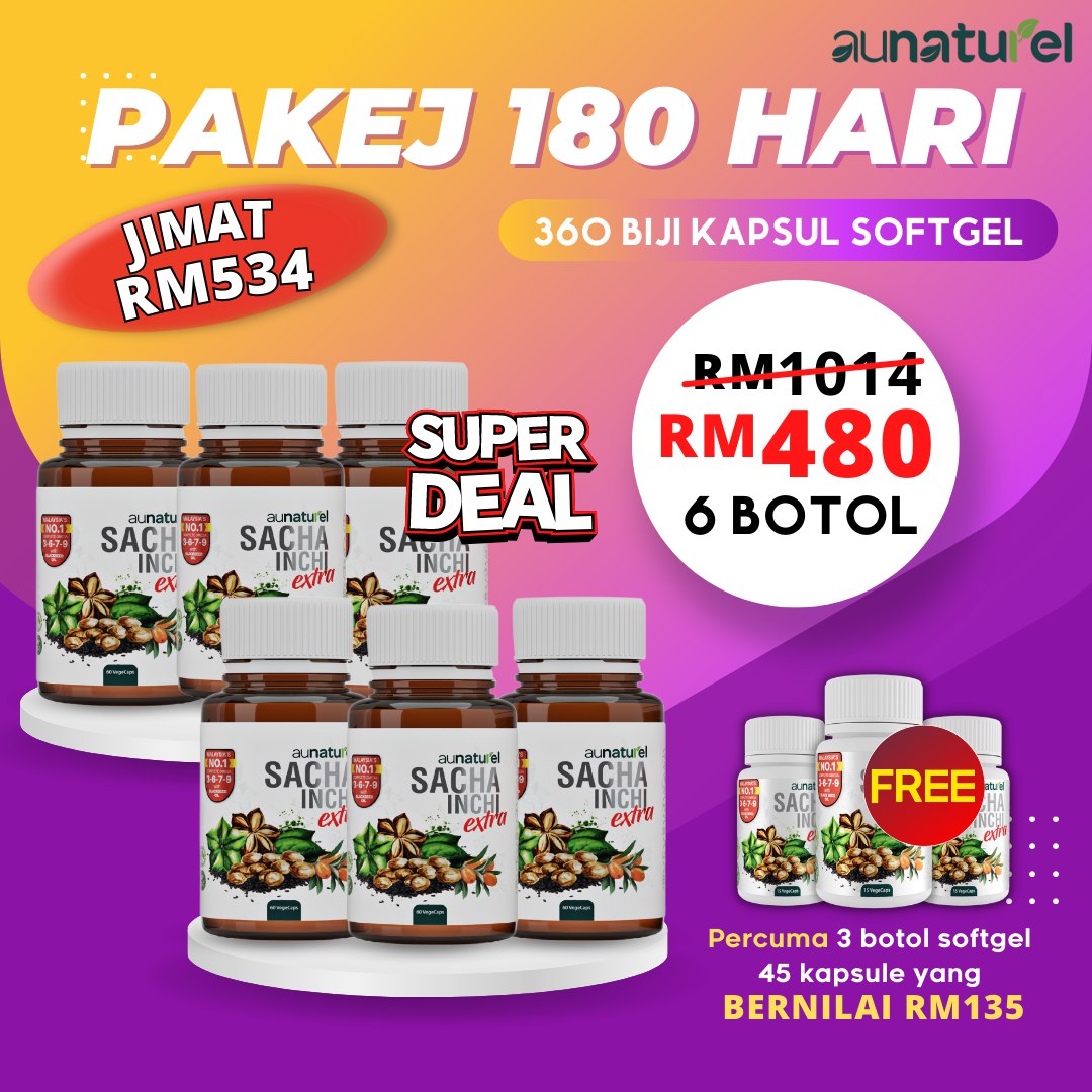 PAKEJ 6 BOTOL SACHA INCHI – Aunaturel Malaysia